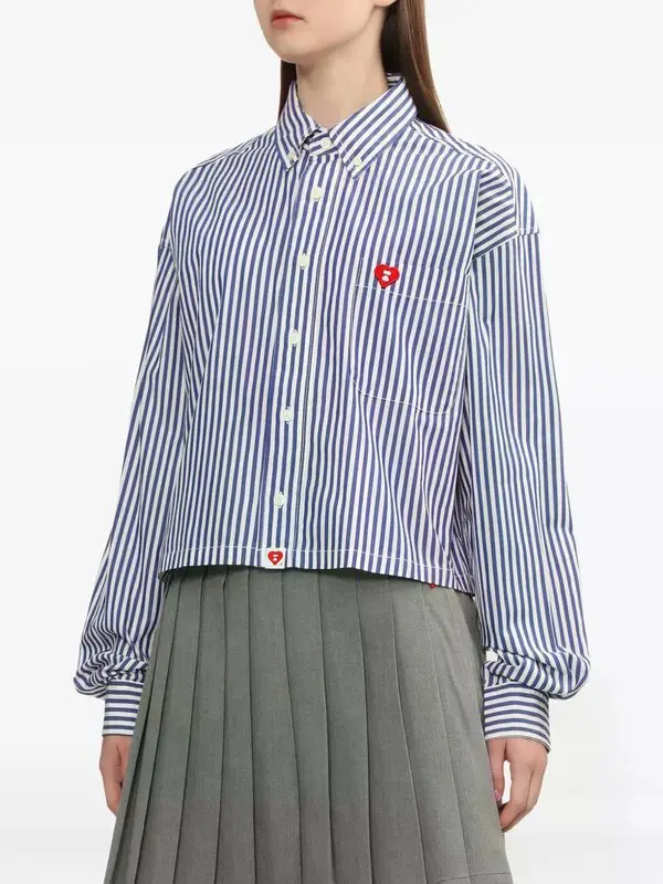 APEE™ BY *A BATHING APE® Heart-patch Striped Shirt