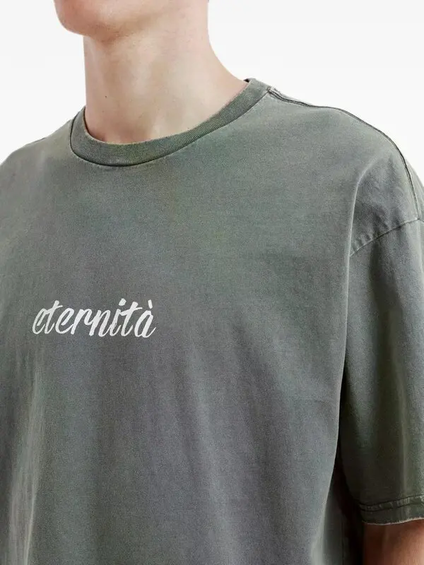 AFTERMATHS Slogan-print Cotton T-shirt