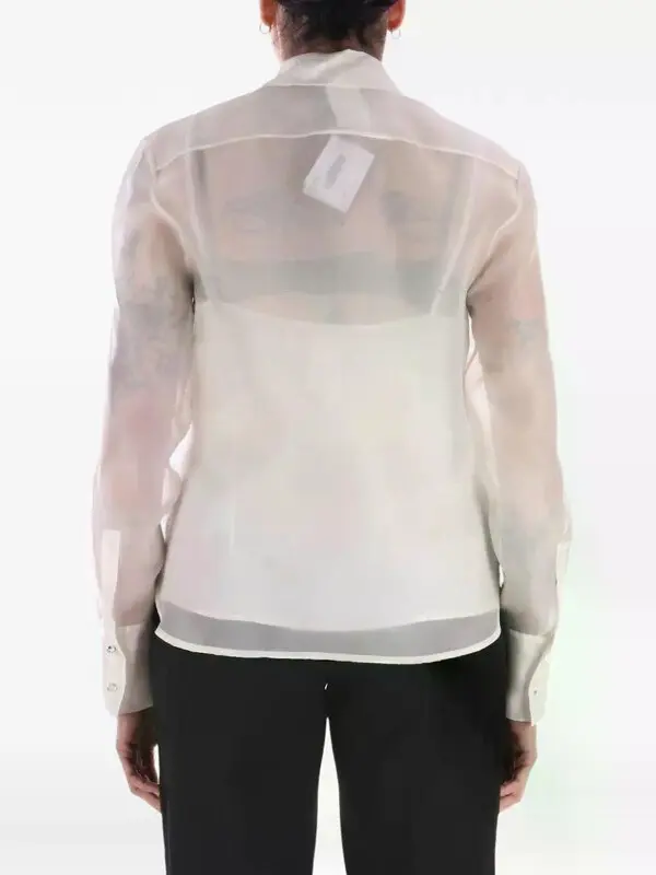 Max Mara Embroidered Silk-organza Shirt