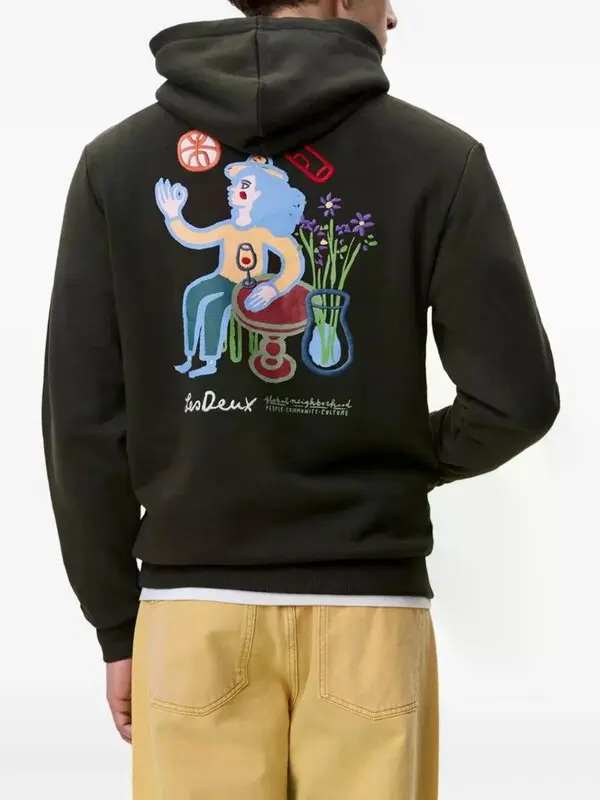 LES DEUX Rural Graphic-print Drawstring Hoodie