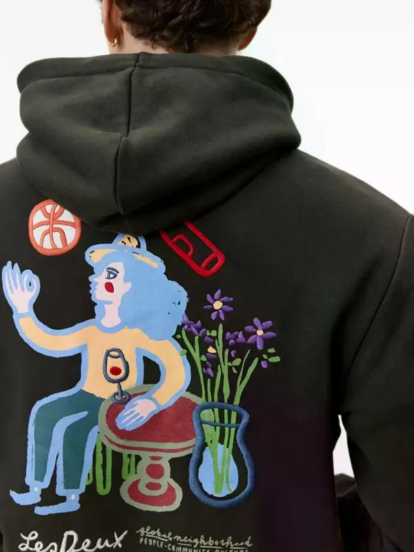 LES DEUX Rural Graphic-print Drawstring Hoodie