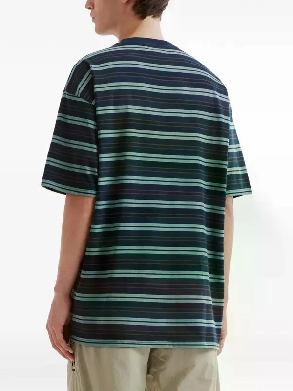 AFTERMATHS Striped Logo-print T-shirt