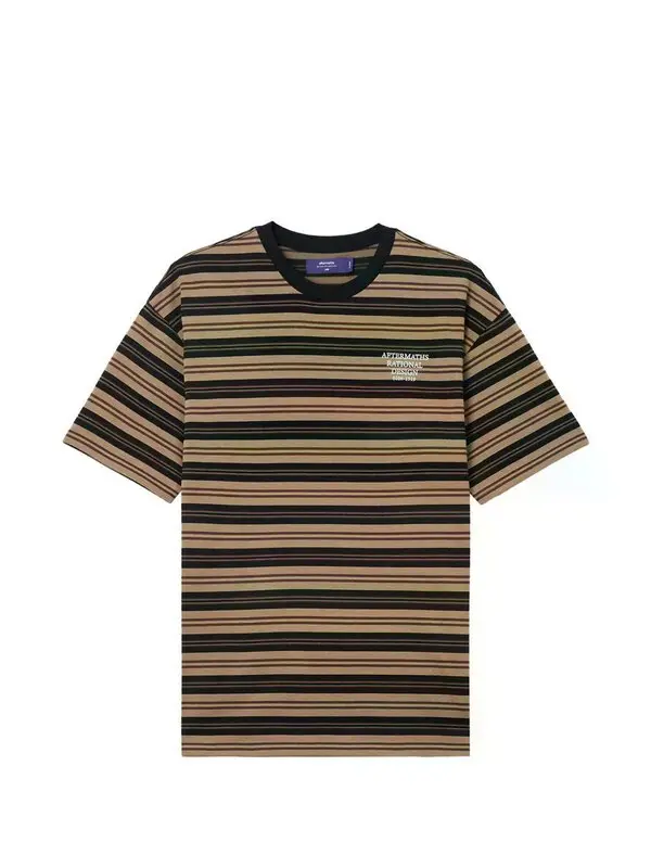 AFTERMATHS Striped Logo-print T-shirt