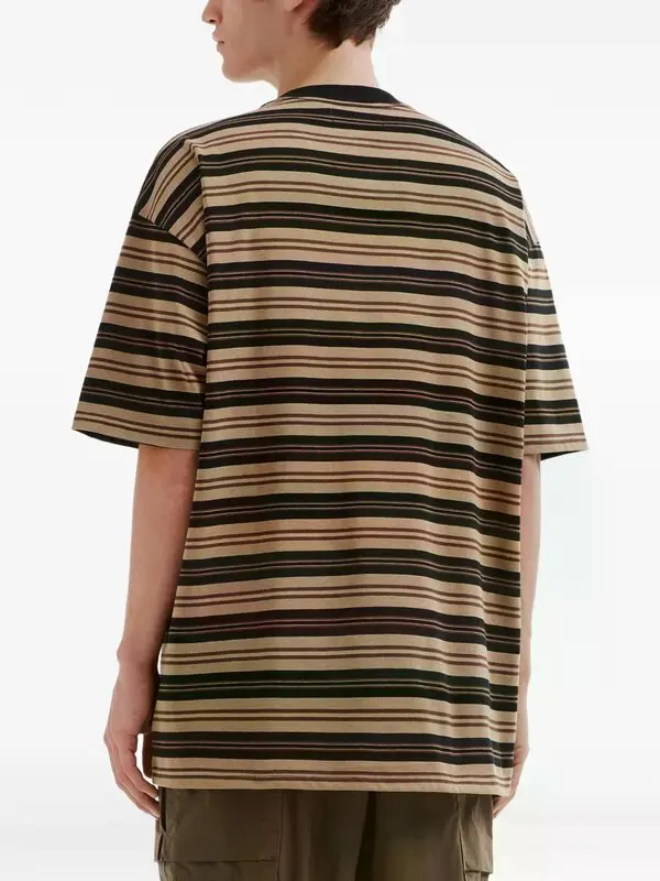 AFTERMATHS Striped Logo-print T-shirt