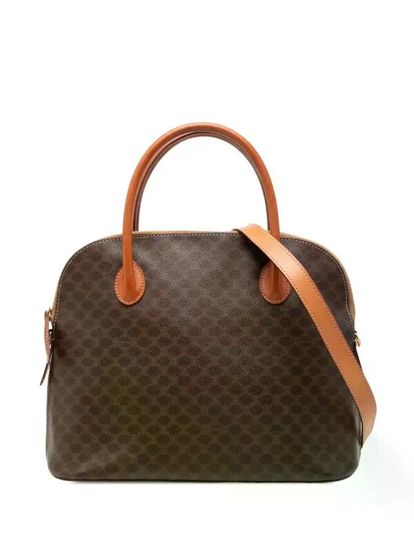 Celine 1997 Macadam Coated Canvas Dome Satchel