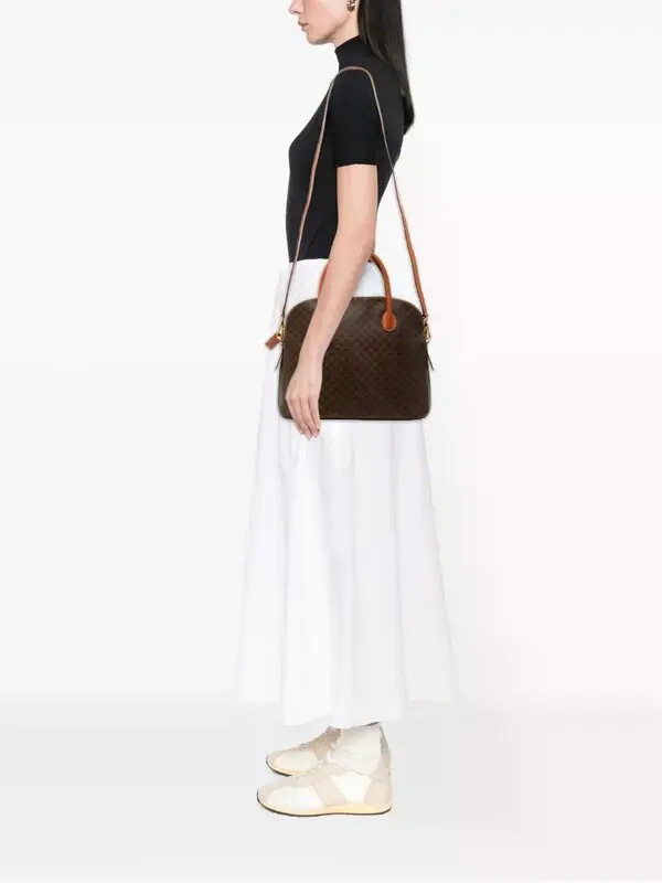 Celine 1997 Macadam Coated Canvas Dome Satchel