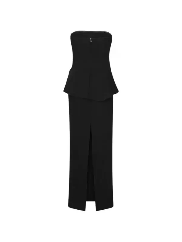 ROTATE BY BIRGER CHRISTENSEN Long Flower Strapless Maxi Dress