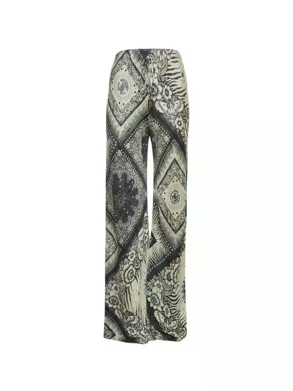 Roberto Cavalli Bandana-print Palazzo Pants - Blue