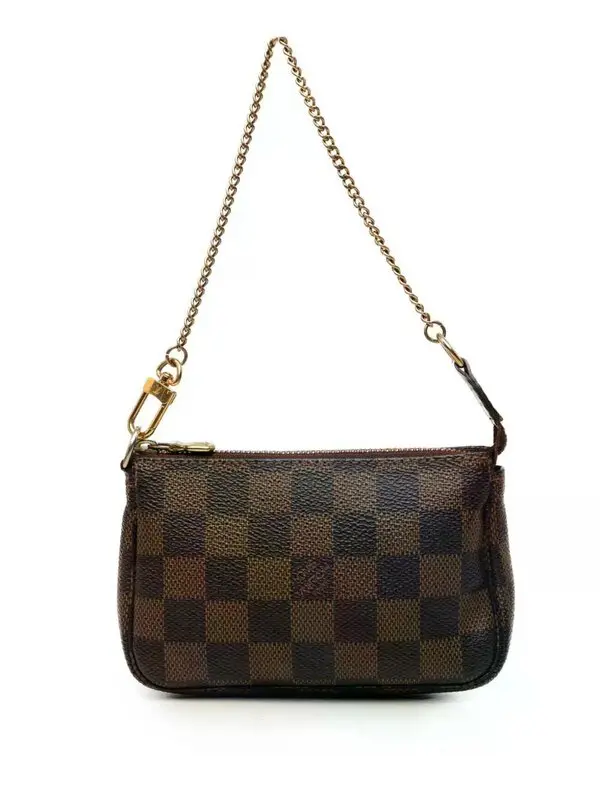 LOUIS VUITTON 2008 Damier Ebene Mini Pochette Accessoires Handbag