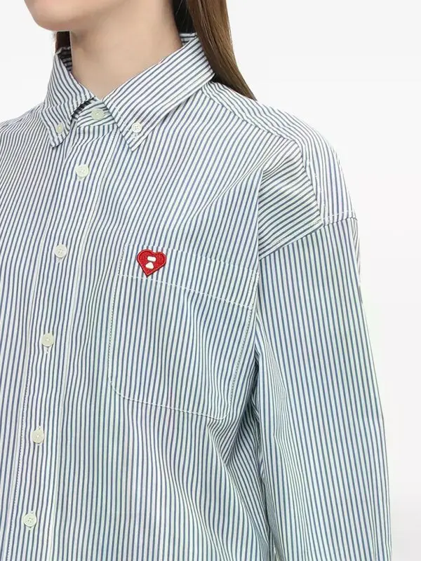 APEE™ BY *A BATHING APE® Heart-patch Striped Shirt