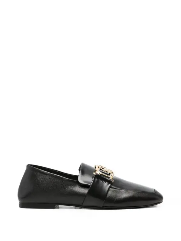 LANVIN Logo-plaque Leather Loafers - Black