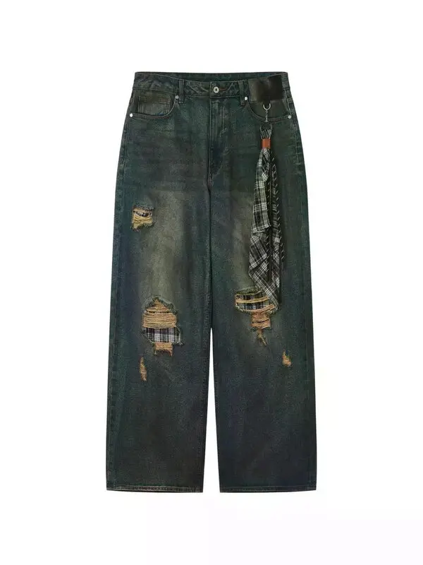 MUSIUM DIV. Distressed Wide-leg Jeans - Blue