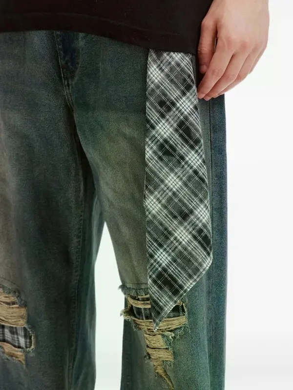MUSIUM DIV. Distressed Wide-leg Jeans