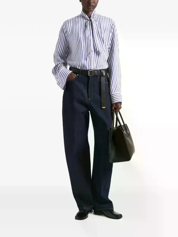 Givenchy Cocoon Striped Silk Shirt - Blue