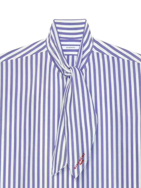 Givenchy Cocoon Striped Silk Shirt - Blue