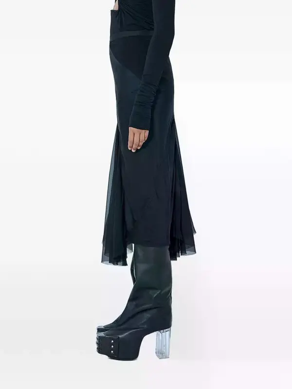 Rick Owens Dbl Asymmetric Midi Skirt