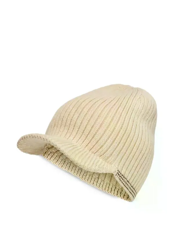 Y3 X Wales Bonner Ribbed-knit Visor Beanie Hat