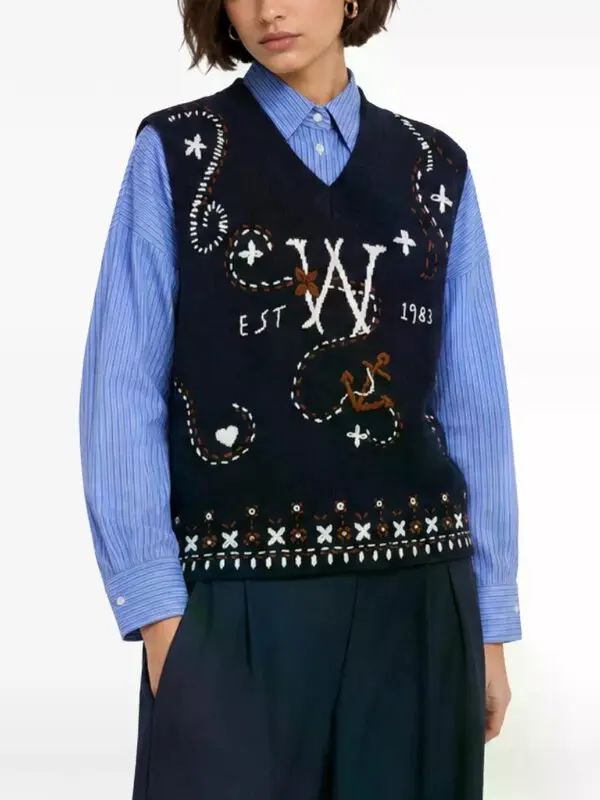 Max Mara Intarsia-knit Sleeveless Virgin-wool Sweater