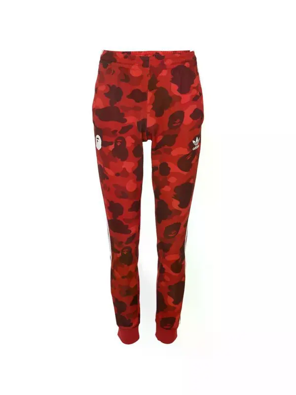 A BATHING APE X Adidas Camouflage-print Track Pants - Red
