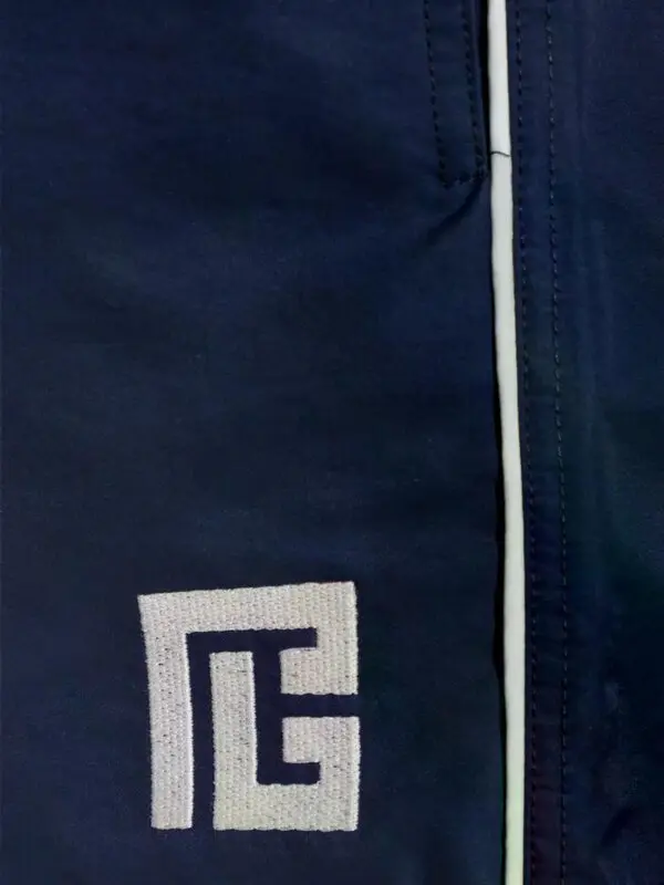 Balmain Side-stripe Logo-patch Swim Shorts