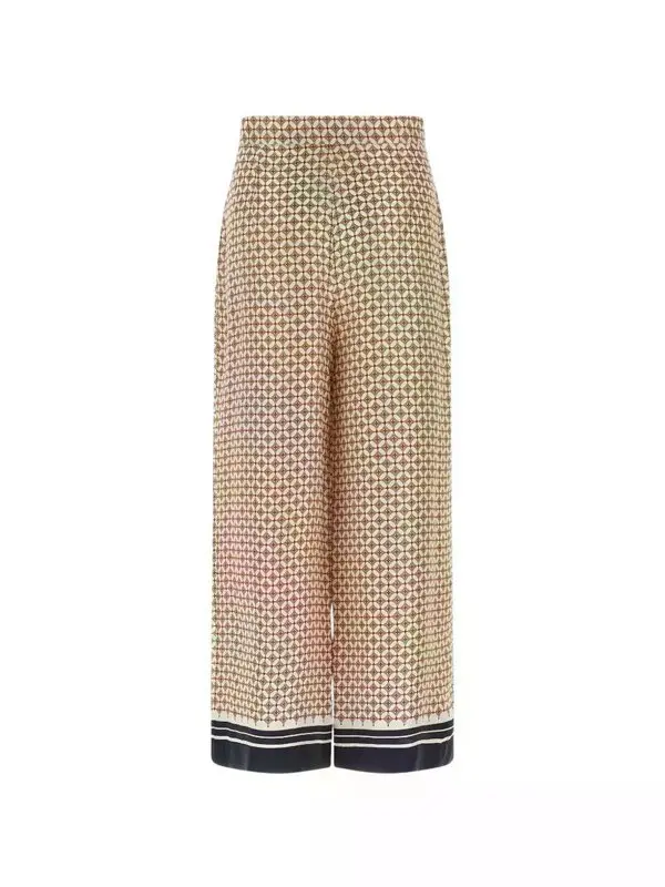 Max Mara Silk-twill Foulard-print Trousers