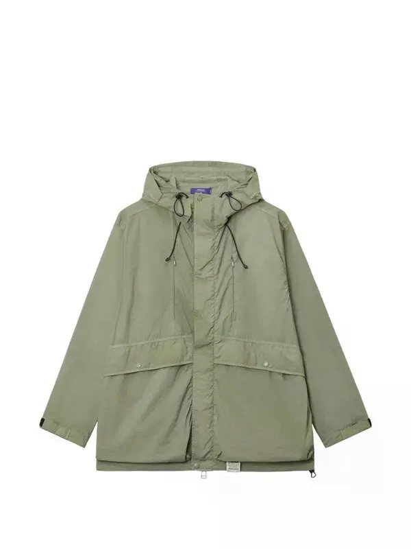 AFTERMATHS Hooded Windbreaker Jacket - Green
