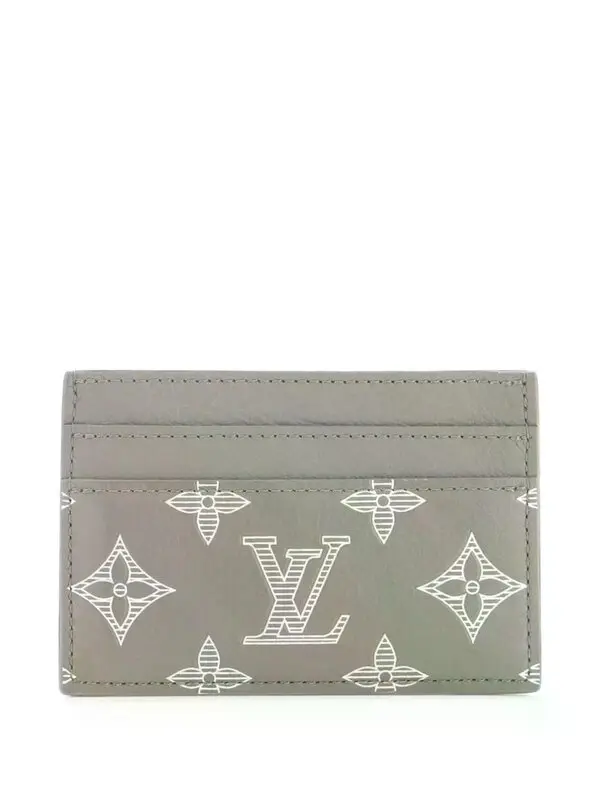 LOUIS VUITTON Double Monogram Shadow Leather Card Holder - Green