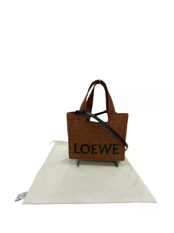 Loewe 2023-2026 Small Raffia Font Tote Satchel
