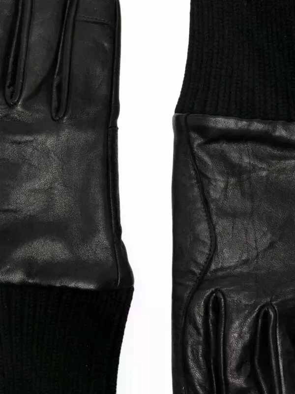 Rick Owens Ribbed-cuff Leather Gloves