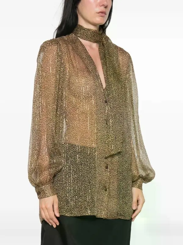 Valentino Garavani Leopard-print Pussy-bow Blouse