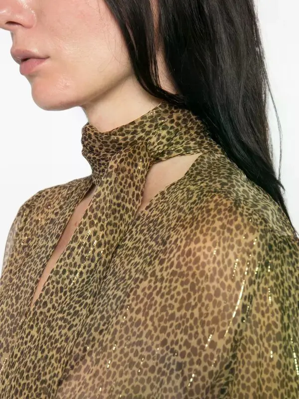 Valentino Garavani Leopard-print Pussy-bow Blouse
