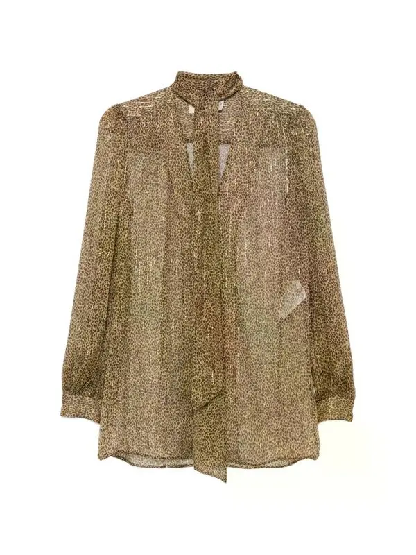 Valentino Garavani Leopard-print Pussy-bow Blouse - Neutrals