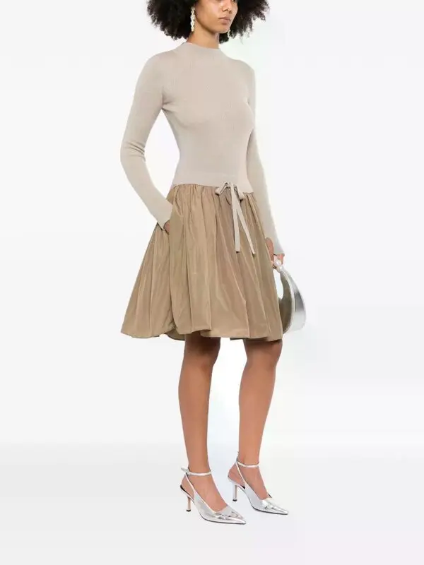 KIMHEKIM Ribbed-knit Flared Dress - Neutrals
