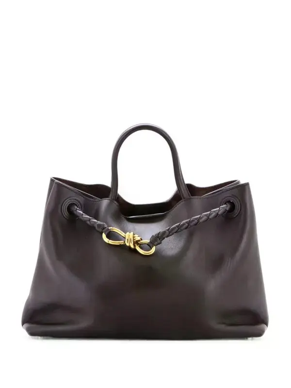 Bottega Veneta Andiamo Top Handle Bag Leather Medium Satchel - Brown