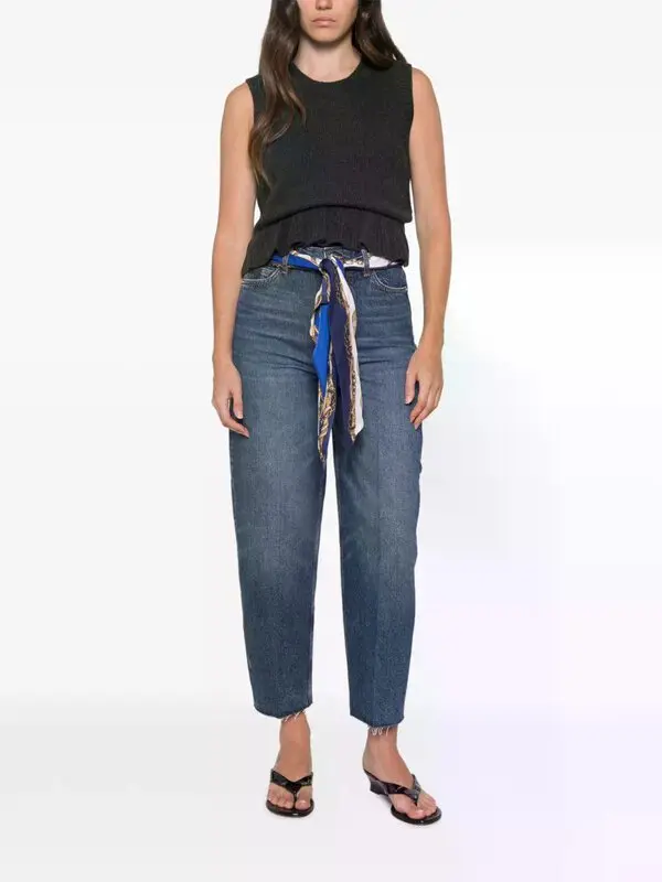 Maje Scarf-belt Raw-cut Jeans