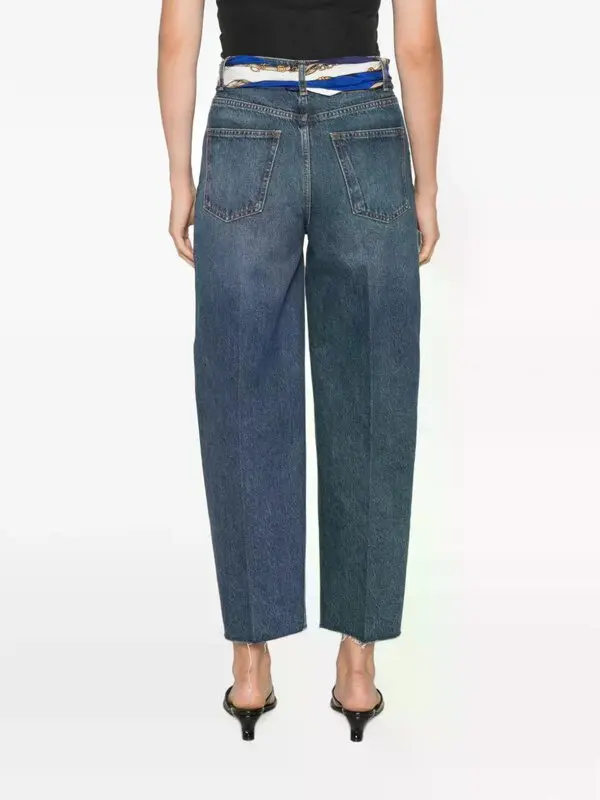 Maje Scarf-belt Raw-cut Jeans