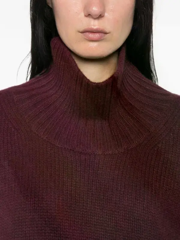 Soft Goat Ribbed-knit Roll-neck Sweater