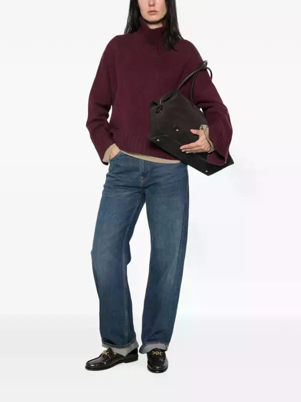 Soft Goat Ribbed-knit Roll-neck Sweater