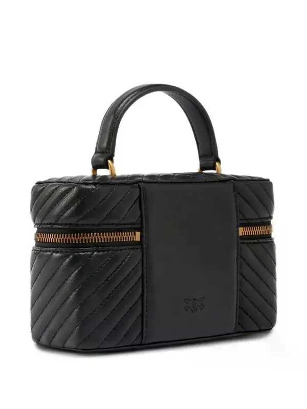 Pinko Small Beauty Case With Shoulder Strap Chevron Nappa