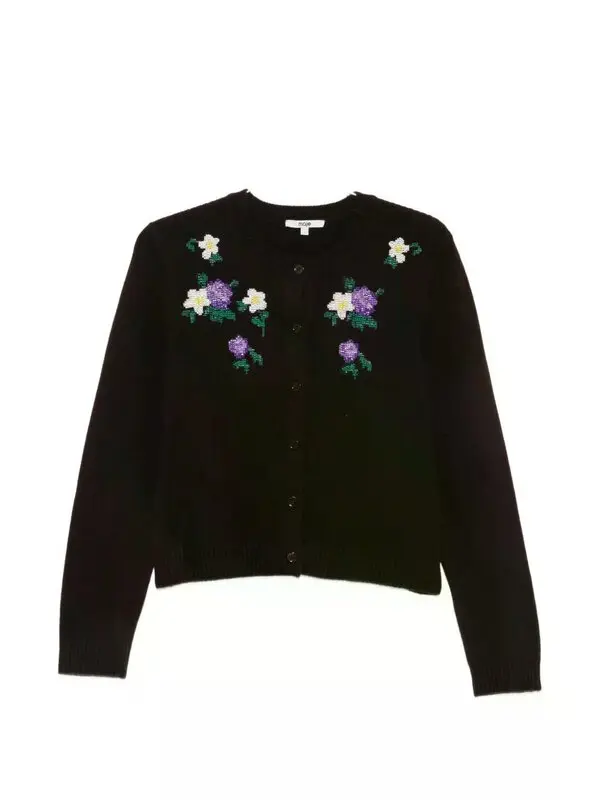 Maje Floral-beaded Cardigan - Brown