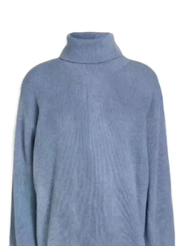 Brunello Cucinelli Roll-neck Ribbed-knit Sweater - Blue