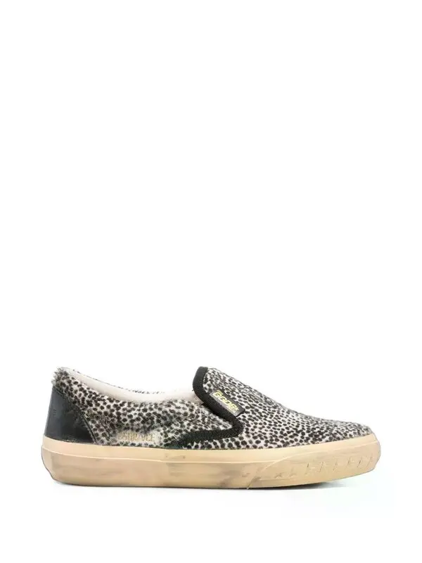 GOLDEN GOOSE Vce Animal-print Slip-on Sneakers - White