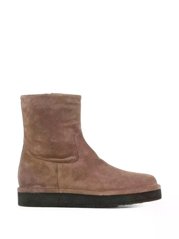 DEL CARLO Suede Platform Ankle Boots