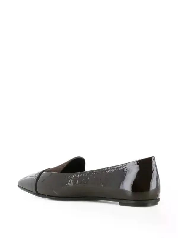 DEL CARLO Pointed-toe Buckled Ballet Flats