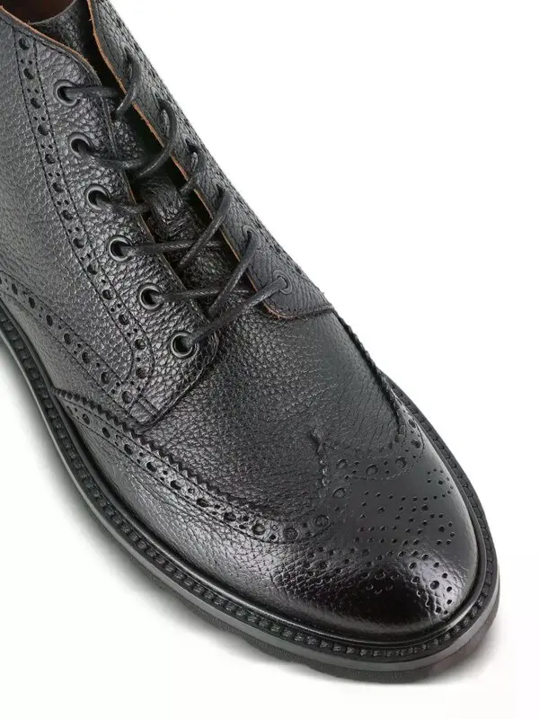 HENDERSON BARACCO Brogue-detail Pebbled Leather Boots