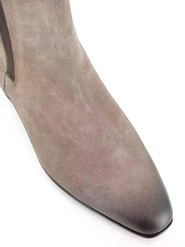 PANTANETTI Burnished-effect Suede Chelsea Boots