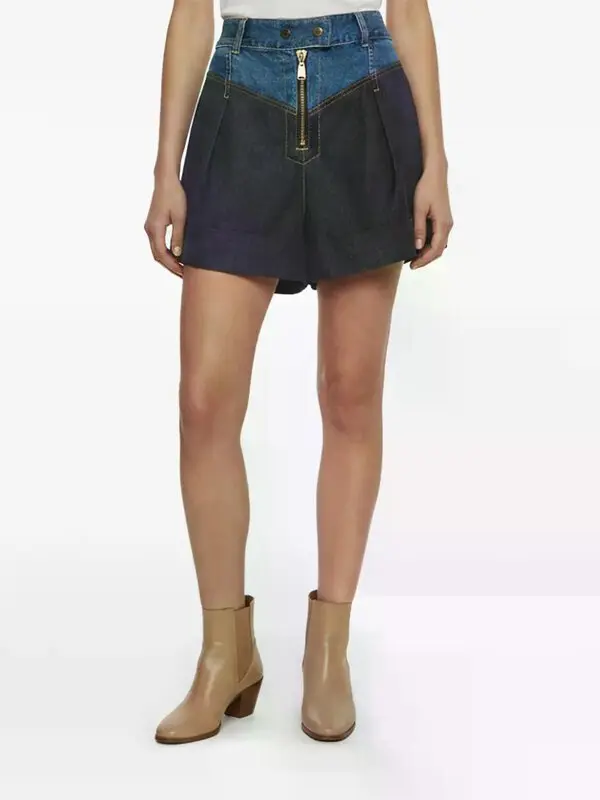Zimmermann Panelled Wide-leg Denim Shorts