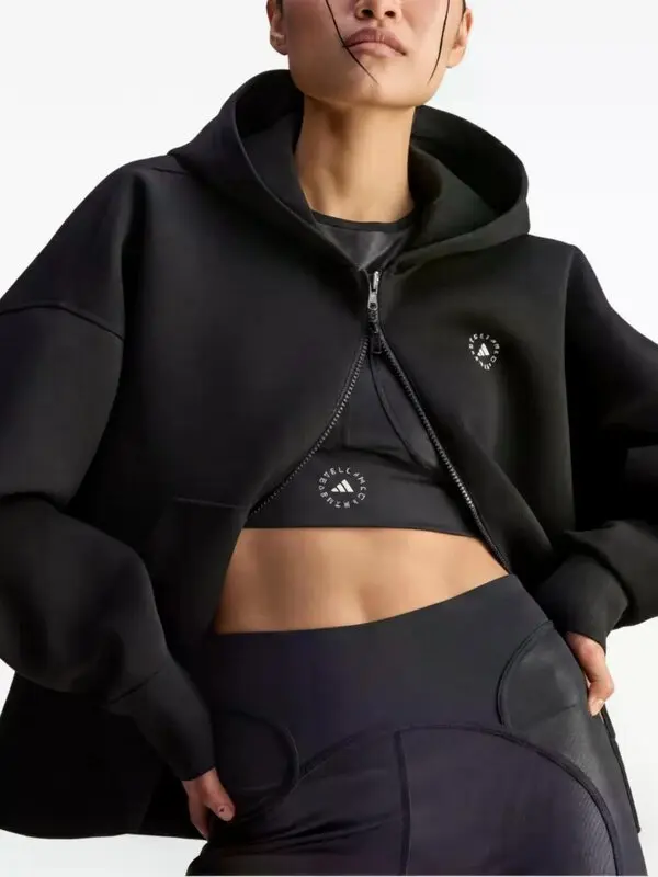 Adidas By Stella McCartney Logo-print Hoodie - Black