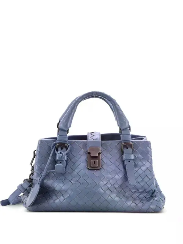 Bottega Veneta Intrecciato Nappa Mini Roma Tote Bag - Blue