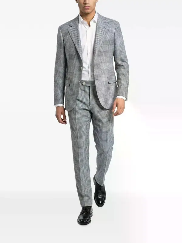Brunello Cucinelli Checked Wool-blend Suit - Grey